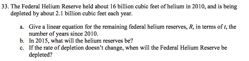 Solved The Federal Helium Reserve held about 16 billion | Chegg.com