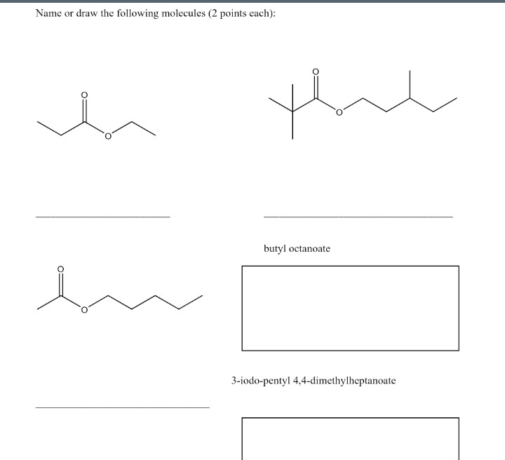 Solved Name or draw the following molecules (2 points each): | Chegg.com