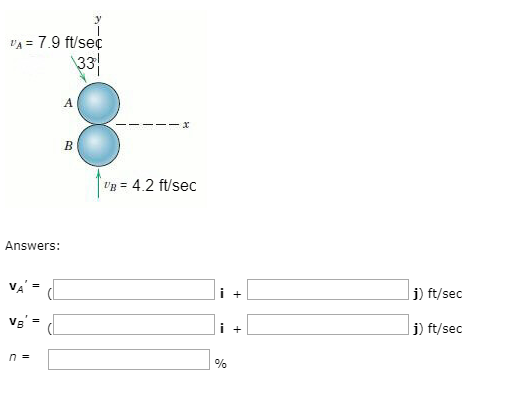 Solved The two identical steel balls moving with initial | Chegg.com