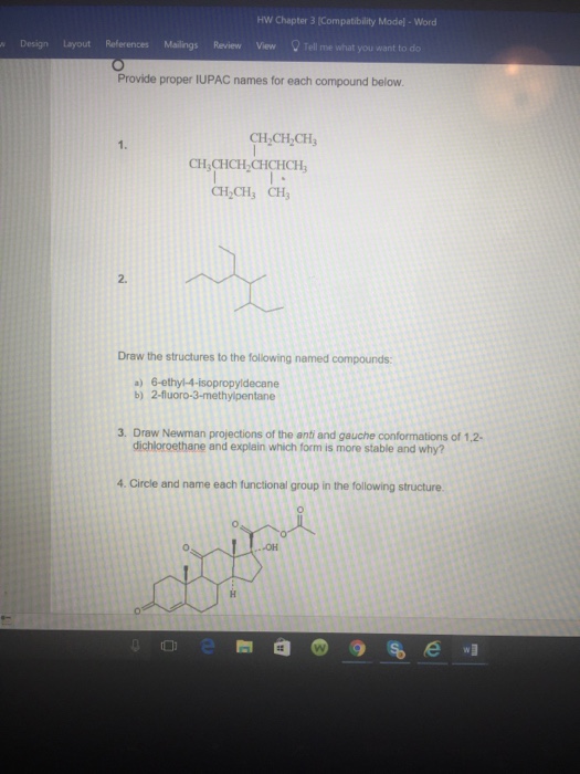Solved Provide proper IUPAC names for each compound below. | Chegg.com