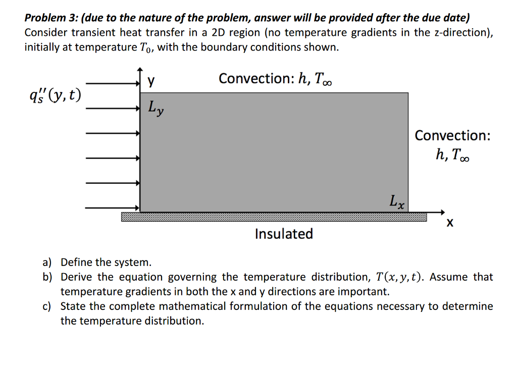 Consider transient heat transfer in a 2D region (no | Chegg.com