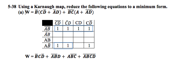 Solved 5 38 Using A Karnaugh Map Reduce The Following