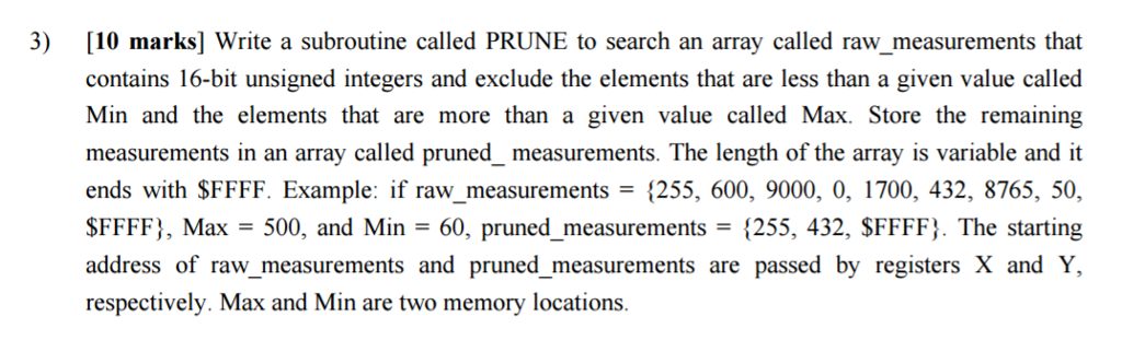 Solved Write A Subroutine Called Prune To Search An Array 3472