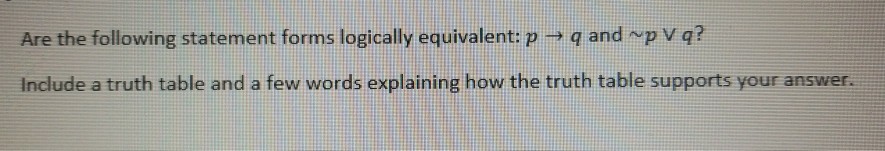 Solved Are the following statement forms logically | Chegg.com