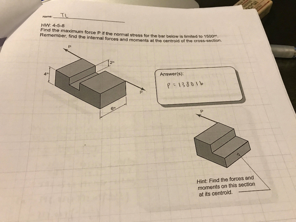 Solved Name HW: 4-5-8 Find the maximum force P if the normal | Chegg.com Solved Name HW: 4-5-8 Find the maximum force P if the normal | Chegg.com