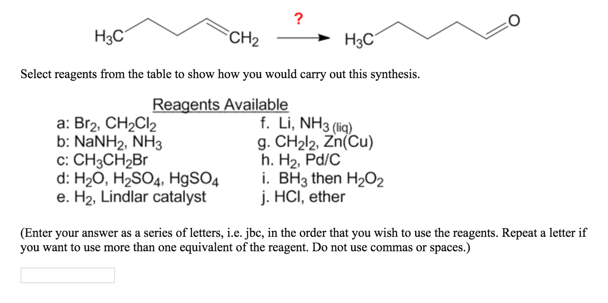 H3C CH H3C Select reagents from the table to show how | Chegg.com