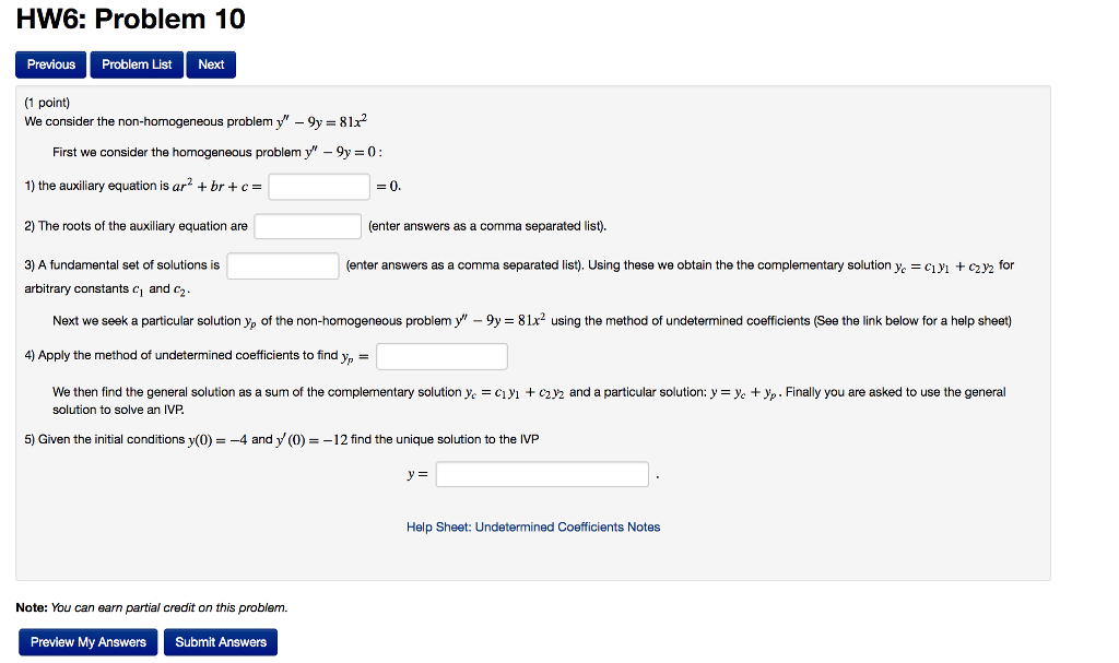 Solved Hw6 Problem 10 Previous Problem Listnext 1 Point