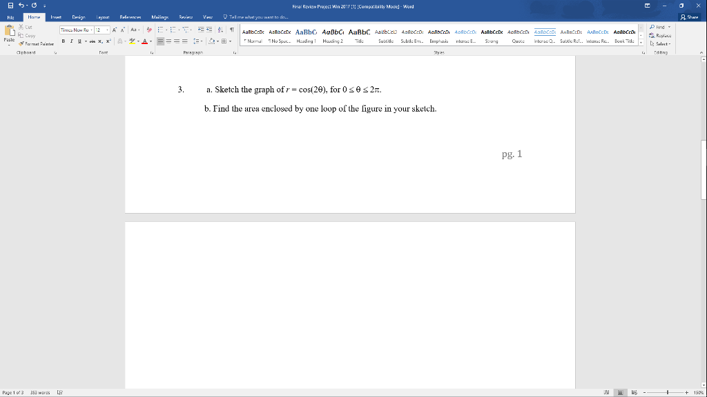 Solved a. Sketch the graph of r = cos (2 theta), for 0 | Chegg.com