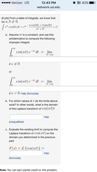 Solved From a table of integrals, we know that for a, b | Chegg.com