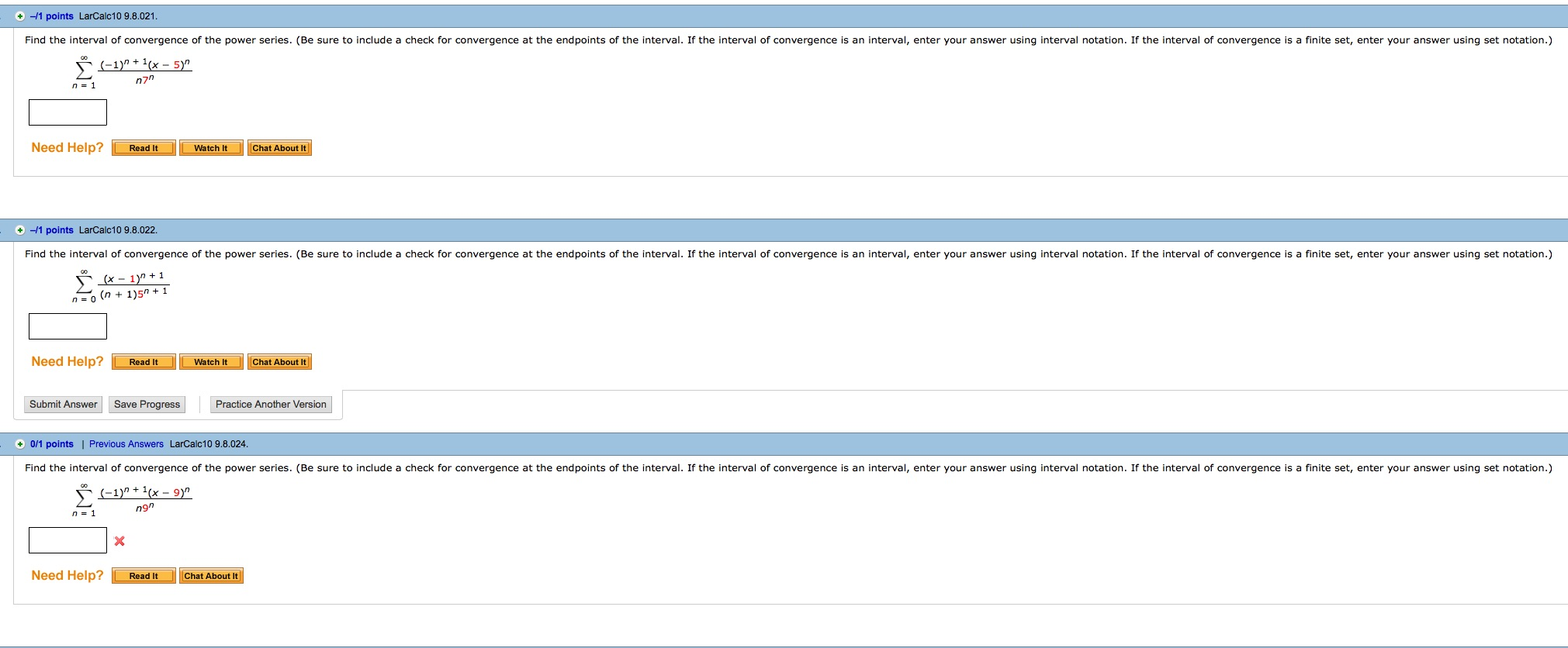 Solved Find the interval of convergence of the power series. | Chegg.com Solved Find the interval of convergence of the power series. | Chegg.com