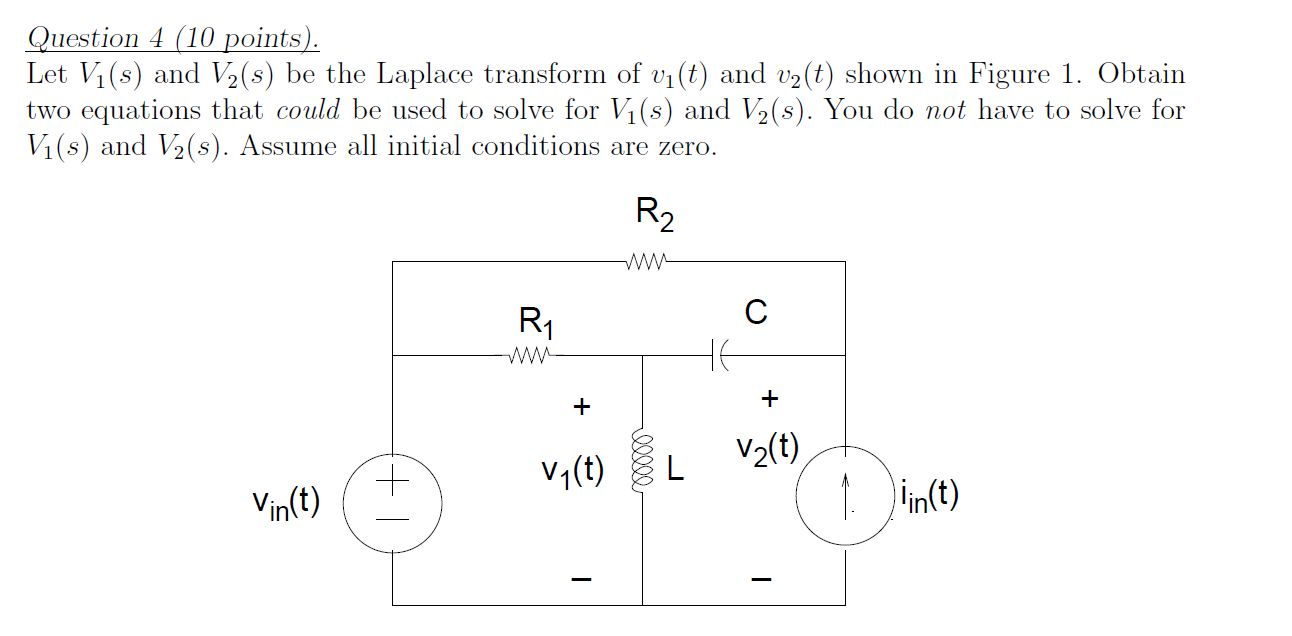 Solved Let V1(s) and V2(s) be the Laplace transform of v1(t) | Chegg.com