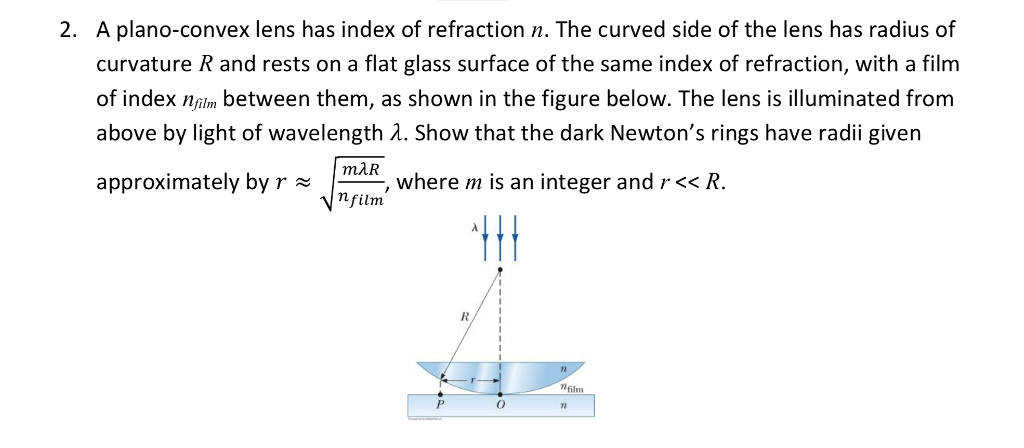 Solved A plano-convex lens has index of refraction n. The | Chegg.com
