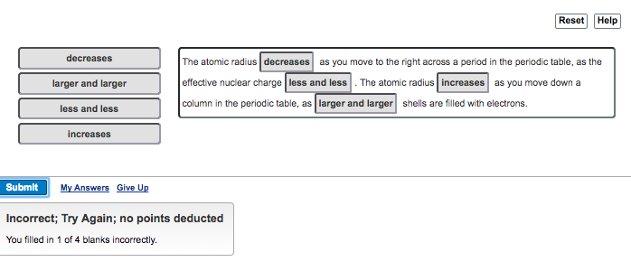 Solved Reset Help decreases larger and larger less and less | Chegg.com