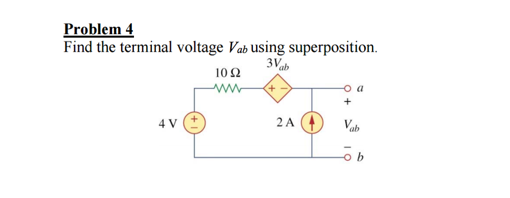 Solved Problem 4 Find the terminal voltage Vab using | Chegg.com