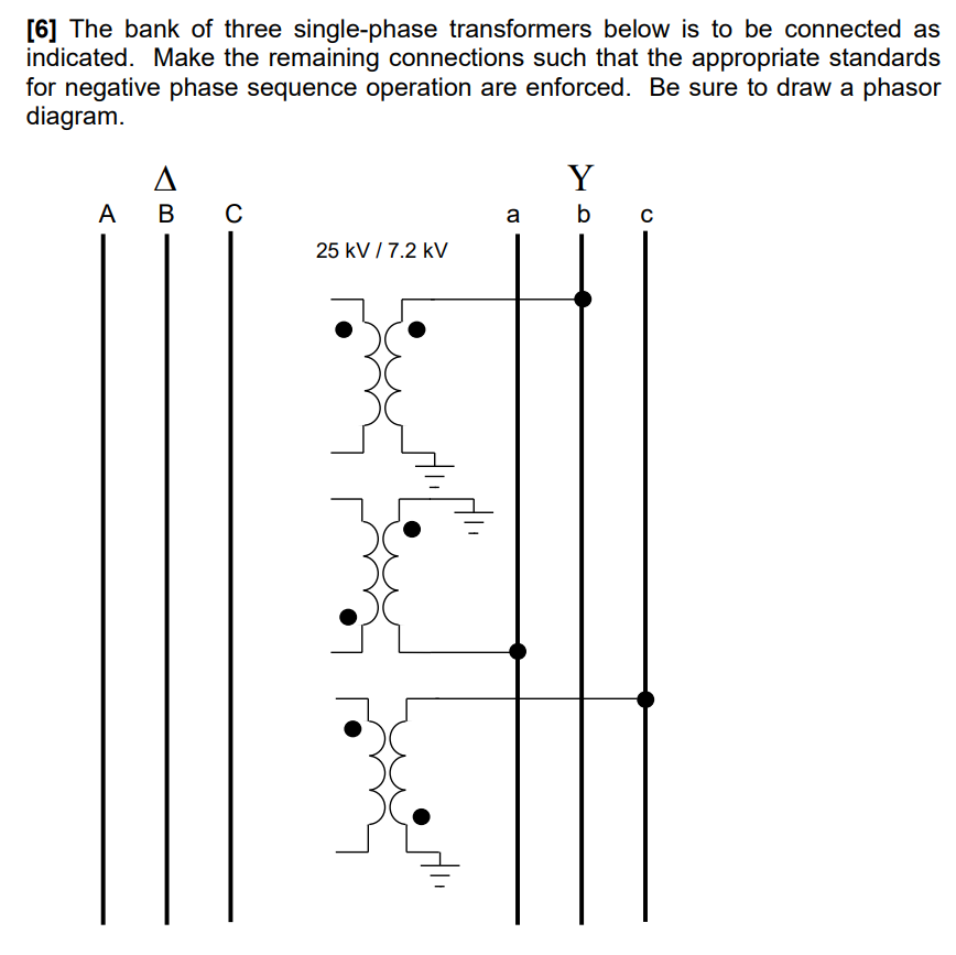 Solved The bank of three single-phase transformers below is | Chegg.com