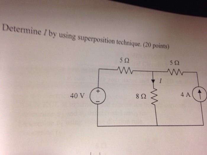 Solved Determine I by using superposition technique. | Chegg.com