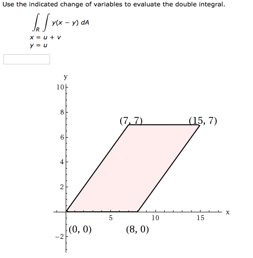 Solved Use the indicated change of variables to evaluate the | Chegg.com