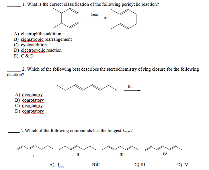 Solved What Is The Correct Classification Of The Following