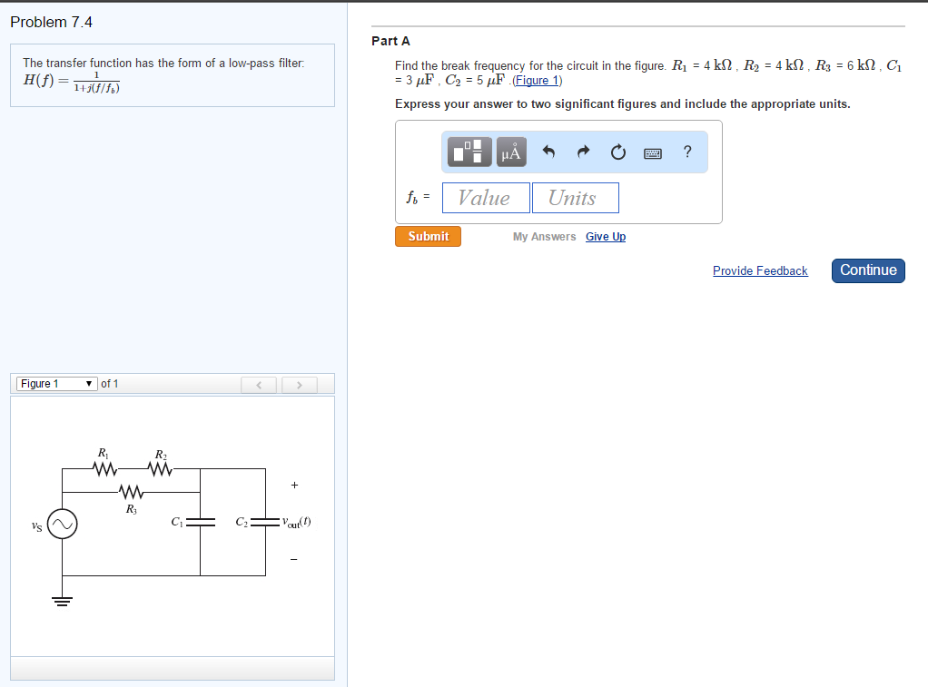 Solved The transfer function has the form of a low-pass | Chegg.com
