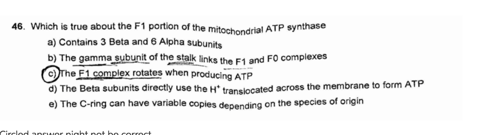 Solved 46. Which is true about the F1 portion of the | Chegg.com