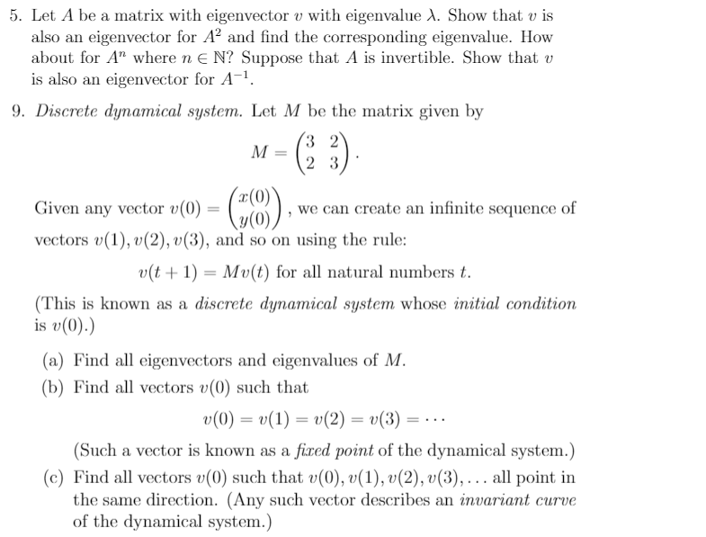 Solved This question is on eigenvalues and eigenvectors: | Chegg.com
