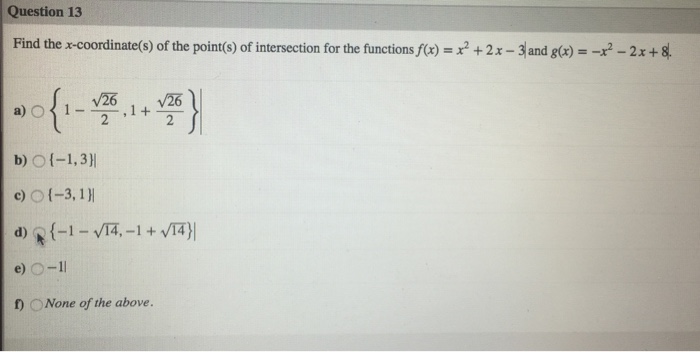 Solved Find the x-coordinate(s) of the point(s) of | Chegg.com