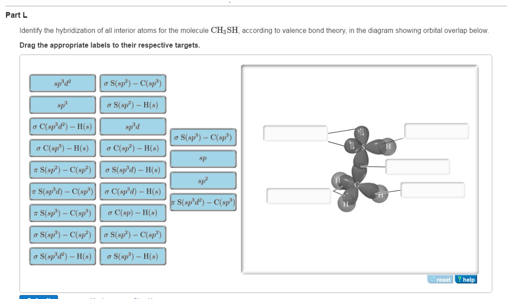 Solved Part L Identify the hybridization of all interior | Chegg.com
