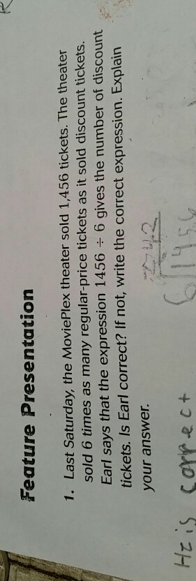 Solved Feature Presentation 1. Last Saturday, the MoviePlex | Chegg.com