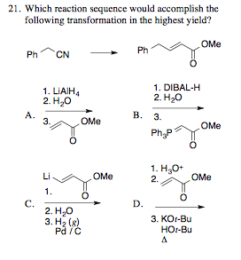 Solved Which reaction sequence would accomplish the | Chegg.com
