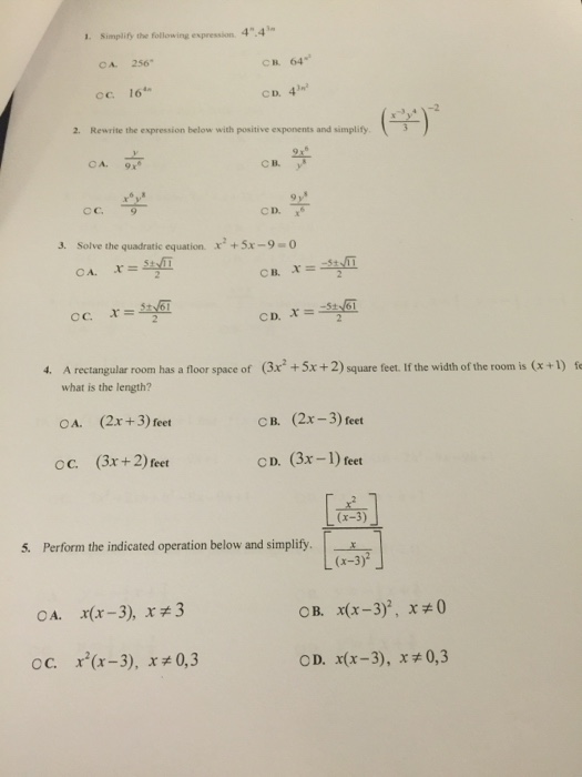 Solved Simplify the following expression 4^n,4^3n A. 256^n | Chegg.com