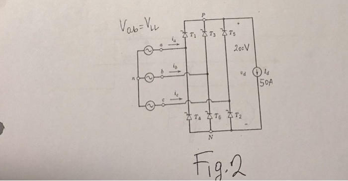 Solved 2. A three-phase full bridge converter connected to a | Chegg.com
