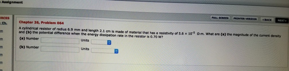 Solved Assignment FULL SCREEN PRINTER VERSION BACK NEXT RCES | Chegg.com
