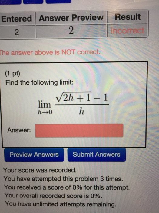 Solved Find the following limit: lim h rightarrow 0 square | Chegg.com