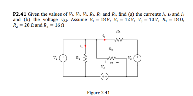 Solved Given the values of V1, V2, V3, R1, R2 and R3, find | Chegg.com