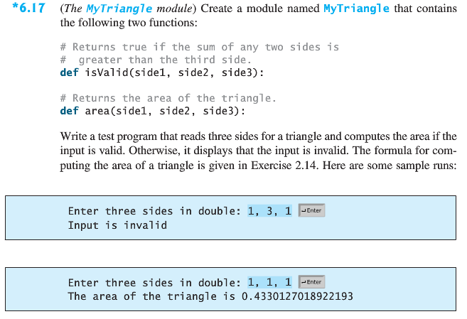 Solved Create a module named My Triangle that contains the | Chegg.com