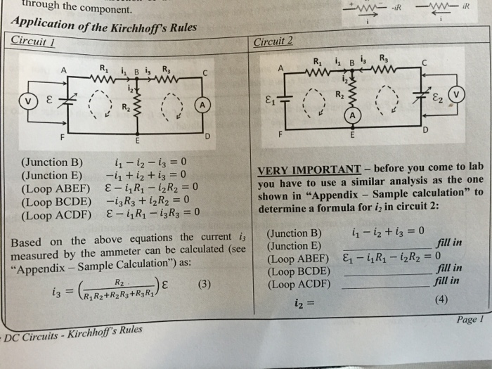 Solved Derive an equation for the circuit using Kirchhoff's | Chegg.com