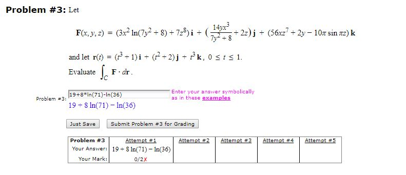 Solved Let F(x, y, z) = (3x^2 ln(7y^2 + 8) + 7z^8) i + | Chegg.com