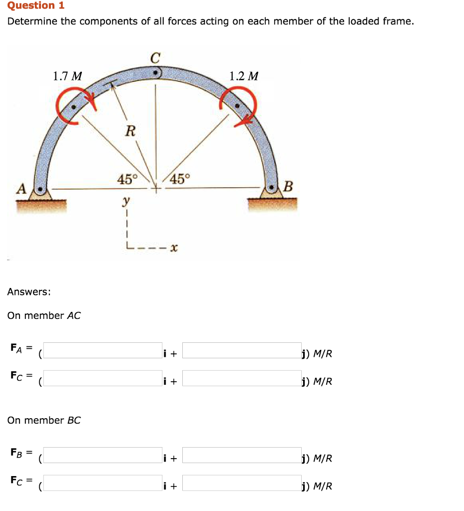 Solved Determine the components of all forces acting on each | Chegg.com