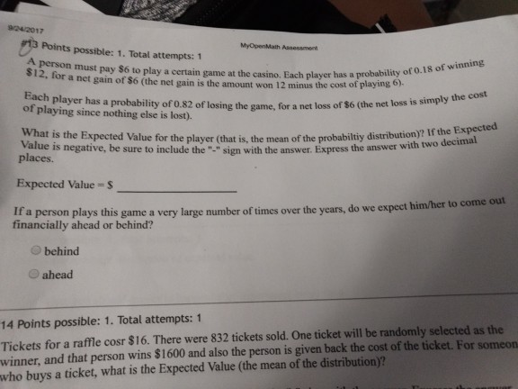 Solved 924/2017 Points possible: 1. Total attempts: 1 person | Chegg.com