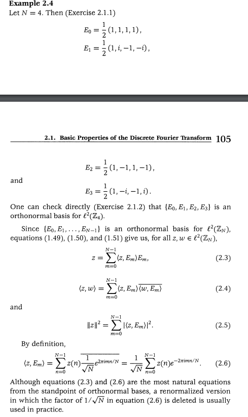 Example 2.4 Let N = 4 . Then (Exercise 2.1.1) Bo= | Chegg.com