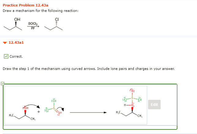 Solved Practice Problem 12.43a Draw a mechanism for the | Chegg.com