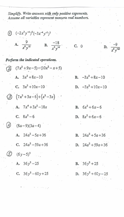 Solved Simplify. Write answerswith only positive exponents. | Chegg.com