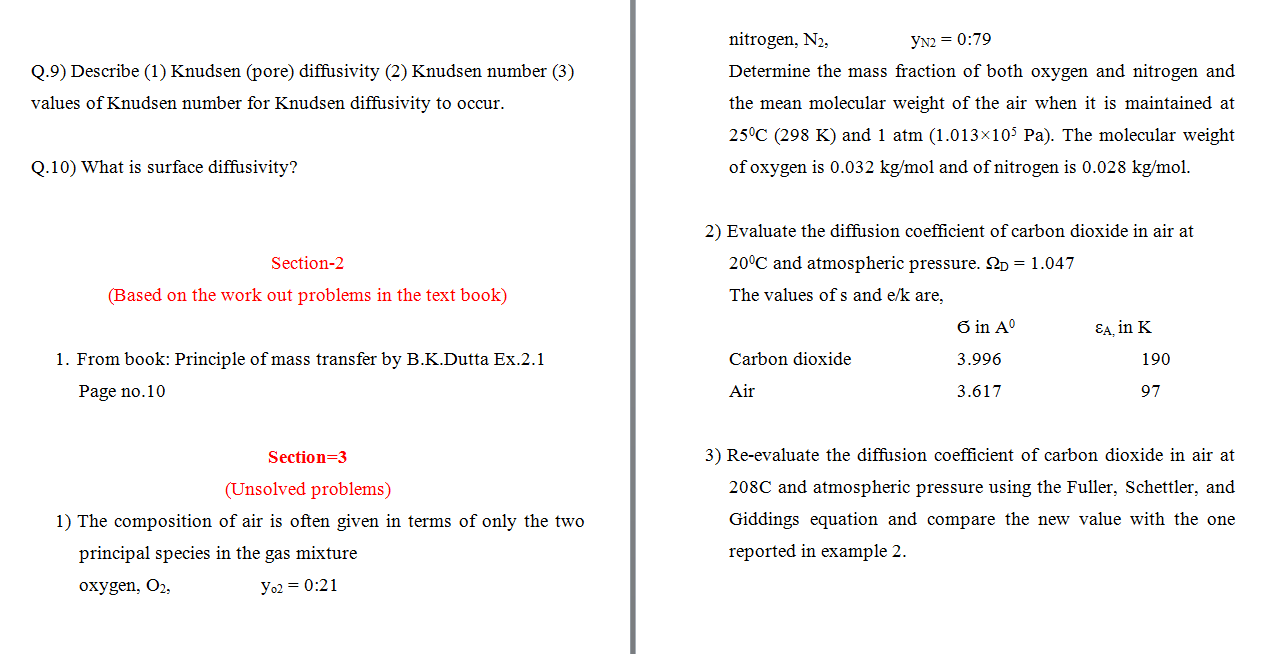 Solved Describe (1) Knudsen (pore) diffusivity (2) Knudsen | Chegg.com