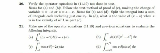 Solved 20. Verify the operator equations in (11.19) not done | Chegg.com