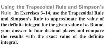 Solved Using the Trapezoidal Rule and Simpson's Rule In | Chegg.com