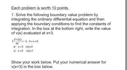 Solved 1. Solve the following boundary value problem by | Chegg.com