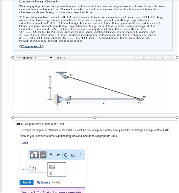 Solved Learning Goal: To apply the equations of motion to a | Chegg.com