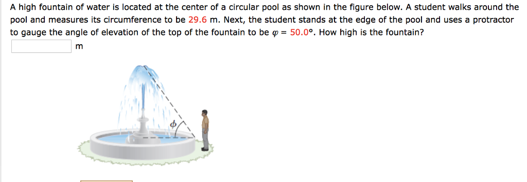 Solved A high fountain of water is located at the center of | Chegg.com