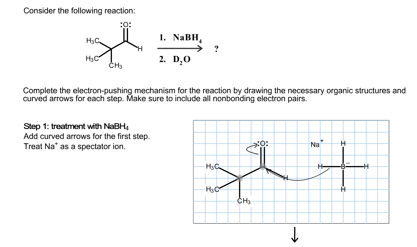 Solved Complete the electron-pushing mechanism for the | Chegg.com