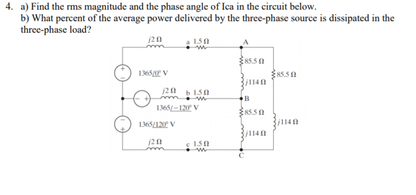 Solved 4. a) Find the rms magnitude and the phase angle of | Chegg.com